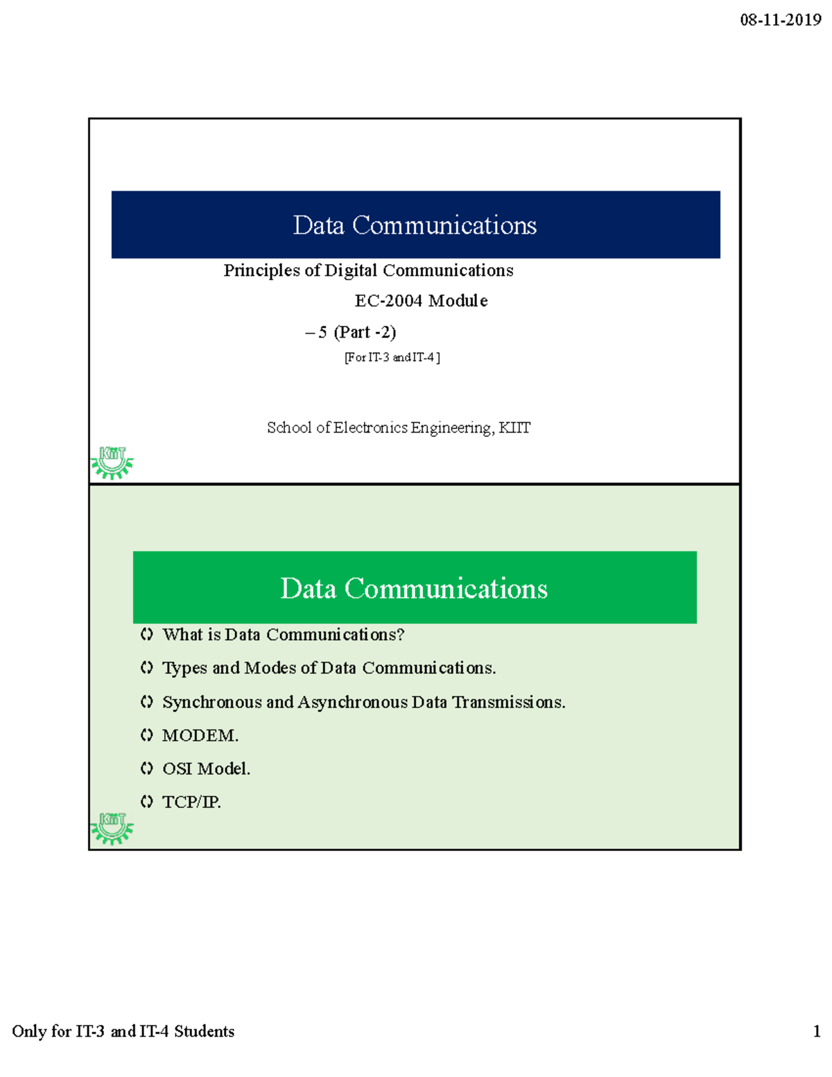 Data Communciation Handouts - Data Communications Principles of Digital ...
