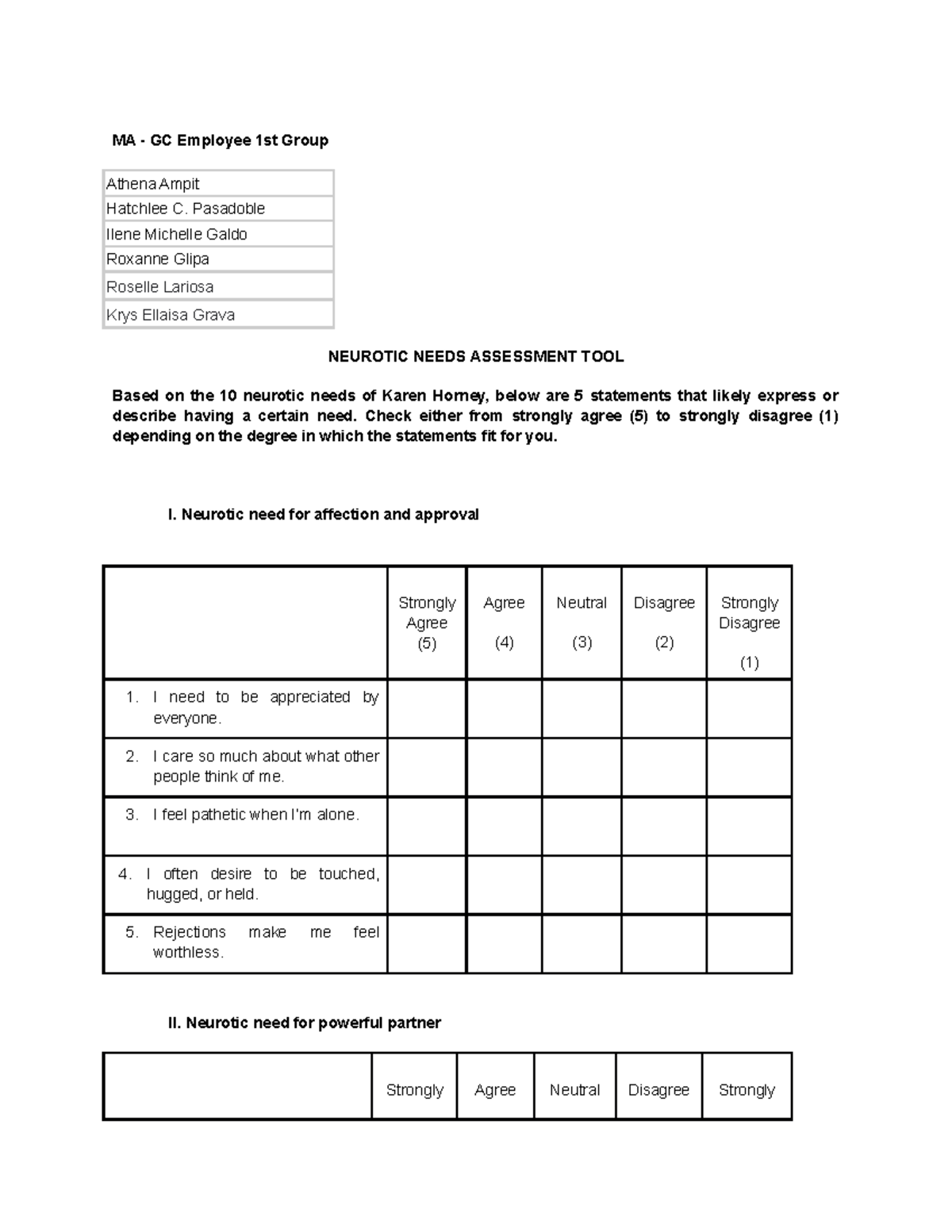 Neurotic-Needs-Tool-Employee-1st-Group - MA - GC Employee 1st Group ...