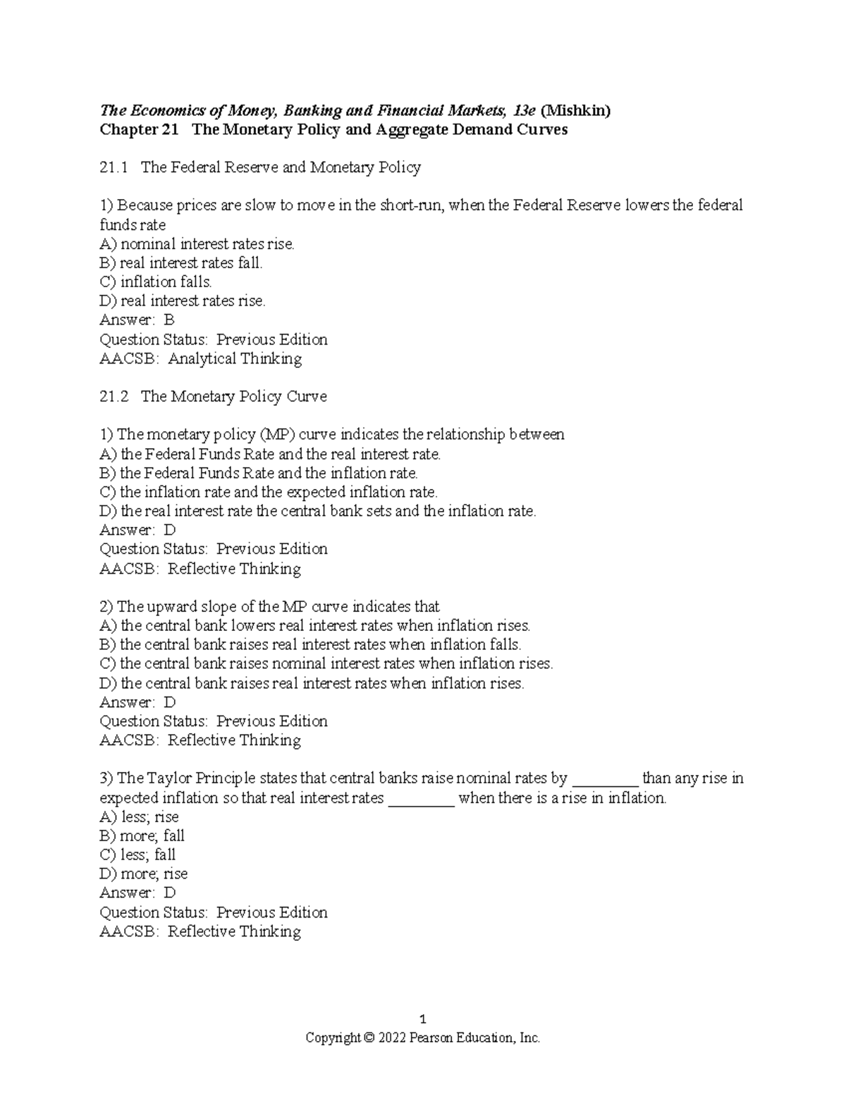 Chapter 21 - The Economics of Money, Banking and Financial Markets_13E ...