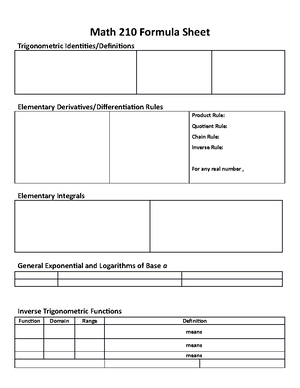 Math 210 Formula Sheet-1 - Formula Sheet Trigonometric Identities ...