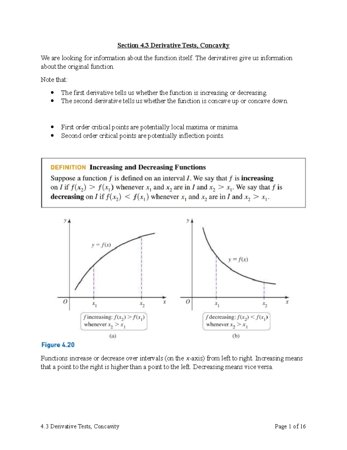 4.3 (Lesson) Deriv Tests, Concavity - Section 4 Derivative Tests ...