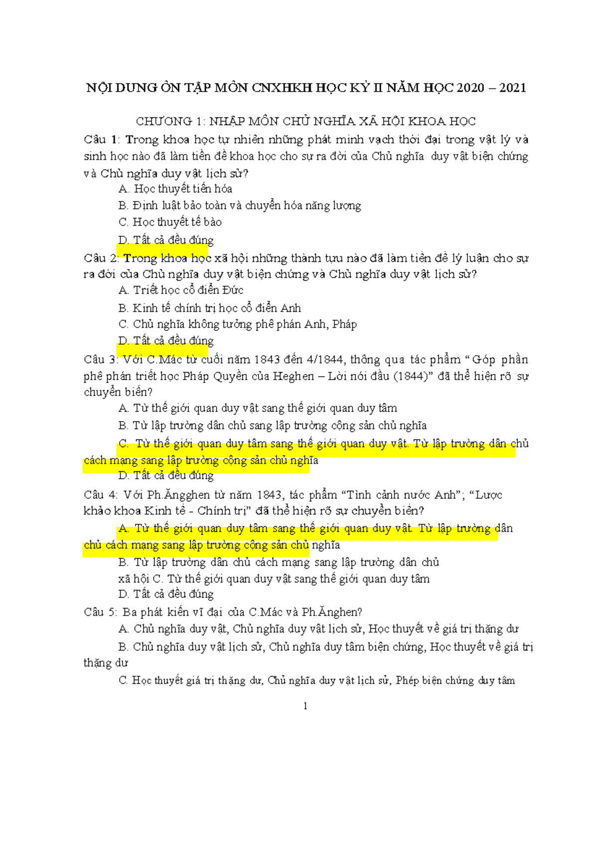 Trac-nghiem-va-dap-an-chu-nghia-xa-hoi-khoa-hoc compress - NỘI DUNG ÔN TẬP MÔN CNXHKH HỌC KỲ II ...