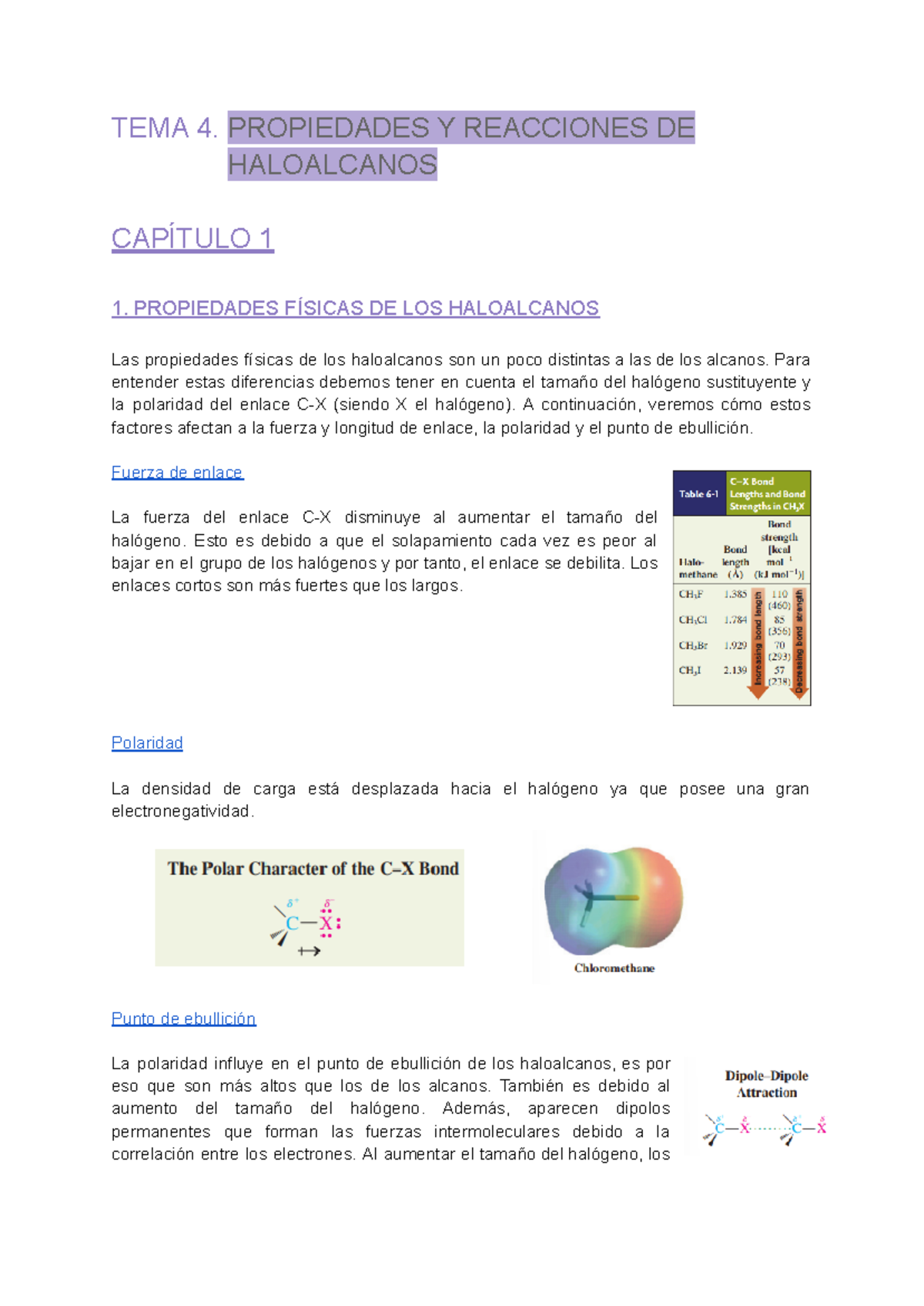 TEMA 4. Propiedades Y Reacciones DE Haloalcanos - TEMA 4. PROPIEDADES Y REACCIONES DE ...