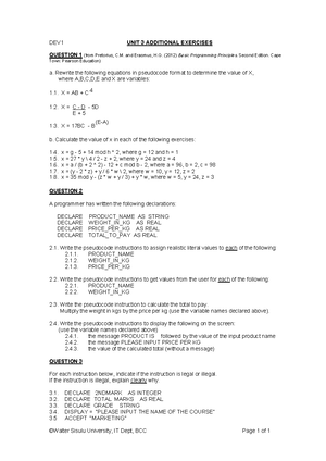 Slides UNIT 4 Part 3 - good notes - UNIT 4 PART 3 TRACE TABLES © WSU ...