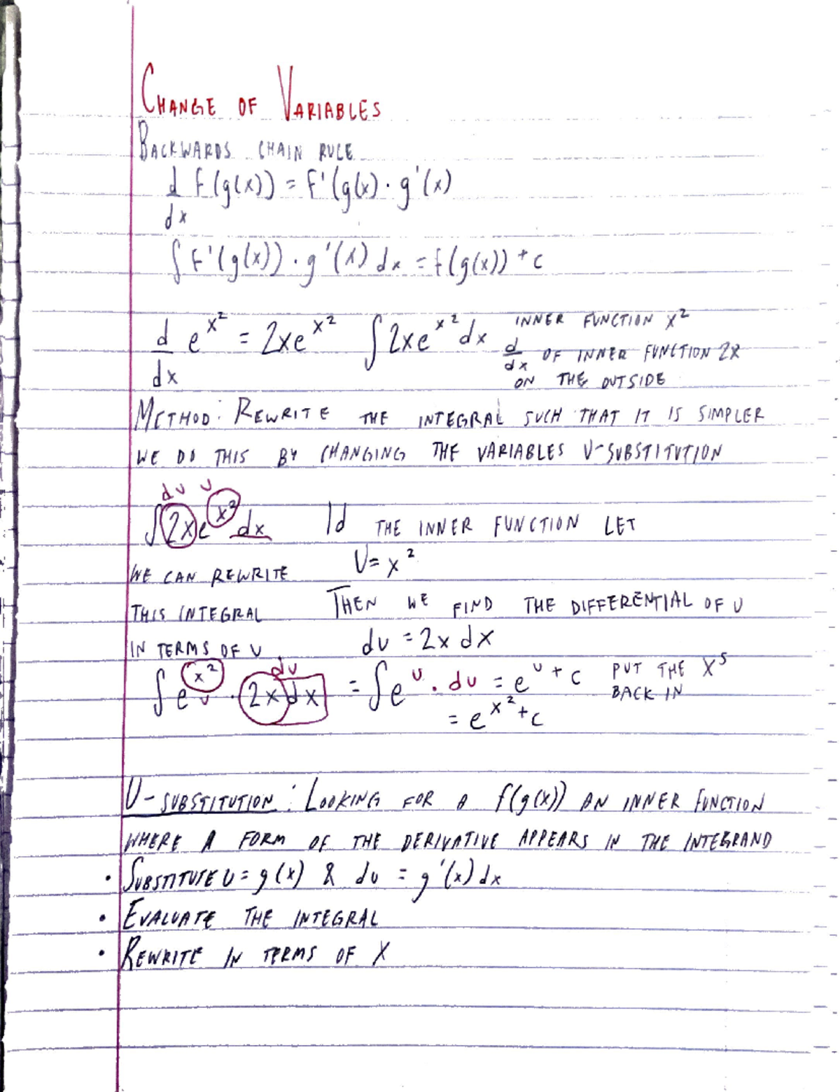 Change of Variables - MATH 131 - Studocu