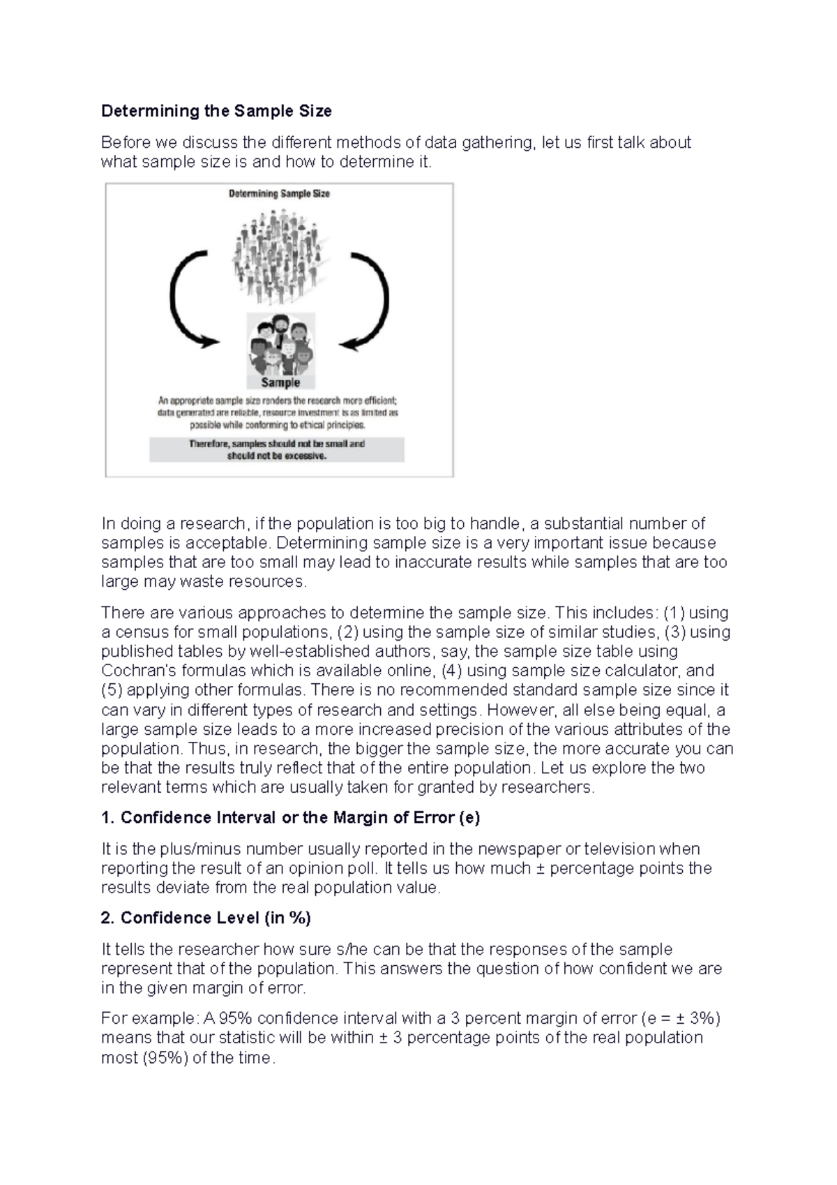 MATH (week 10) - This is just a lesson - Determining the Sample Size ...