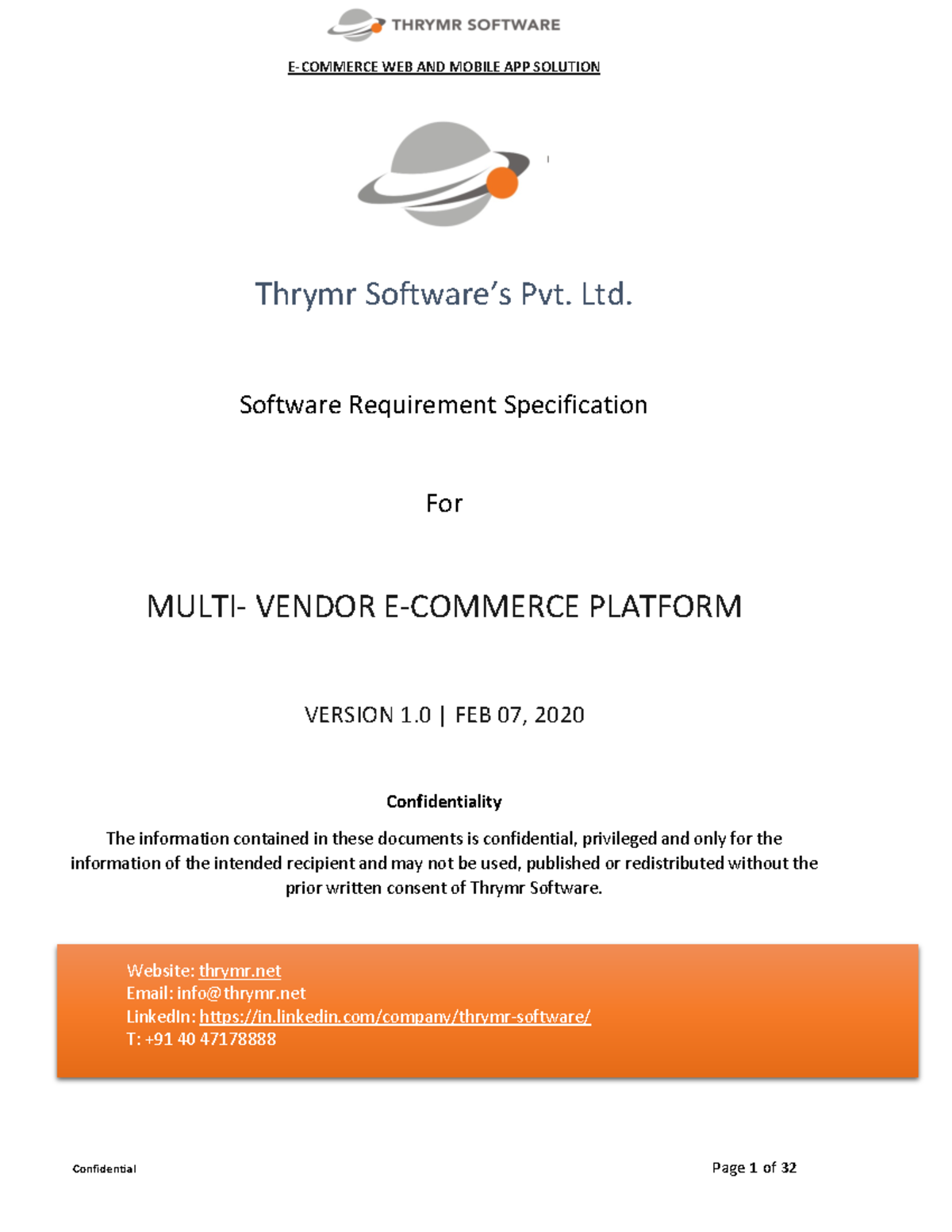 SRS Thrymr - Detailed SRS for E-commerce Application - WEB AND MOBILE ...