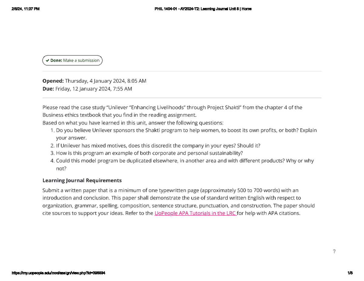 Phil 1401 learning 8 - Principles of Finance - Studocu