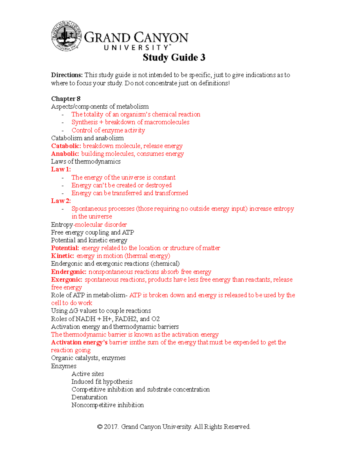 Quiz 3 Study Guide - quiz 3 - Study Guide 3 Directions: This study ...