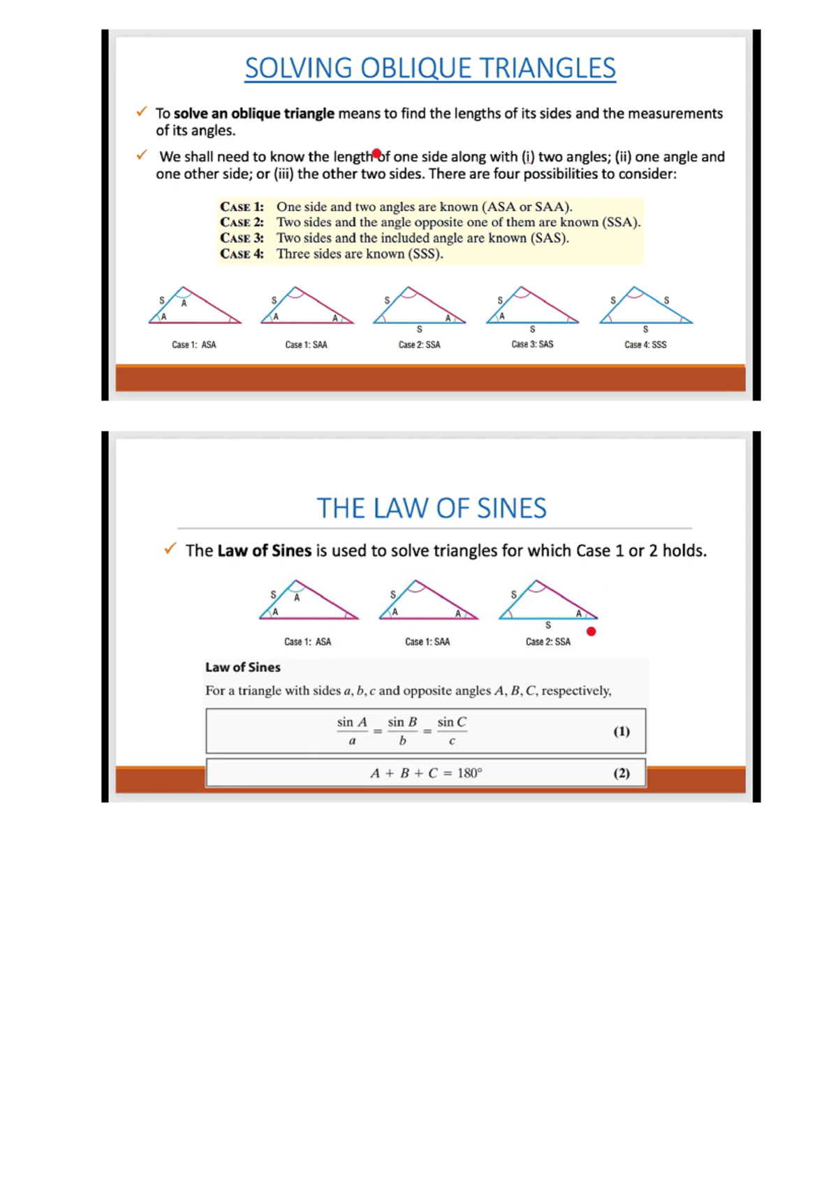 Oblique Triangles - casca - mathematics 8 - Studocu