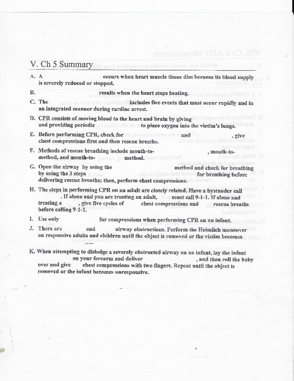 CPR notes 5 - PHED1176 - Studocu