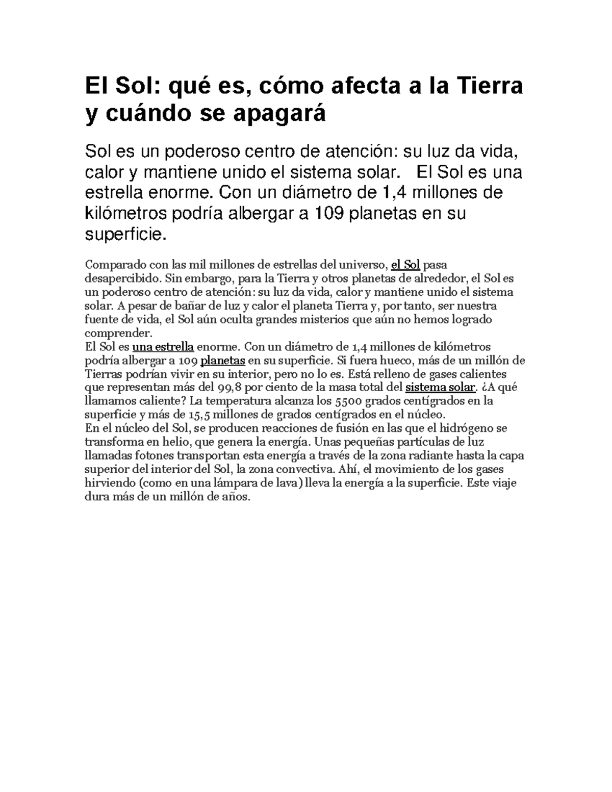 El Sol - sol - El Sol: qué es, cómo afecta a la Tierra y cuándo se ...