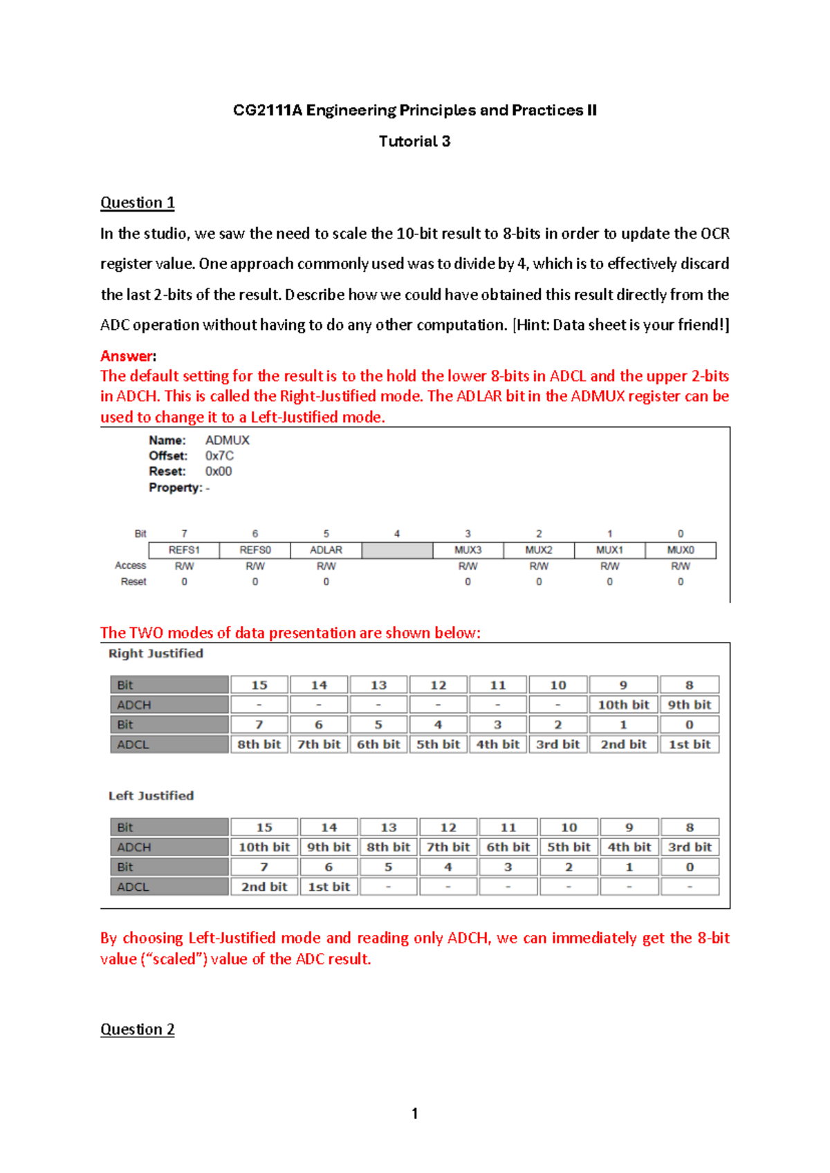 CG2111A Tutorial 3 - Ans - CG2111A Engineering Principles and Practices ...