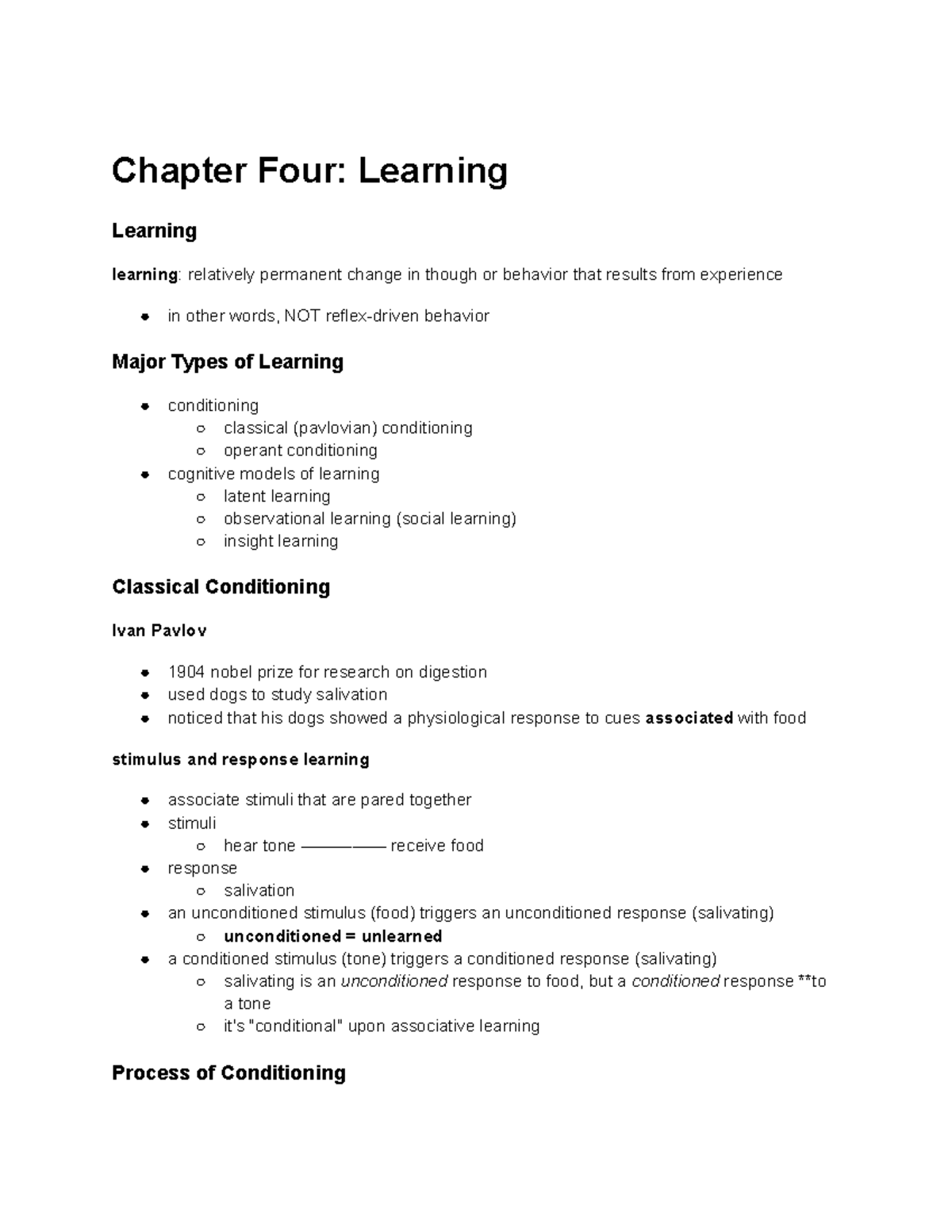 Psy 101 - intro to psych honors class lecture notes with dr. michael ...