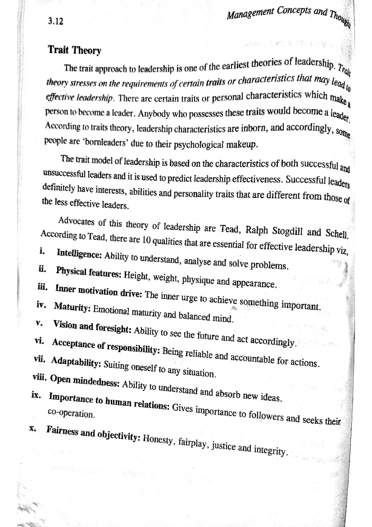 Trait theory - b.com with computer application - Studocu