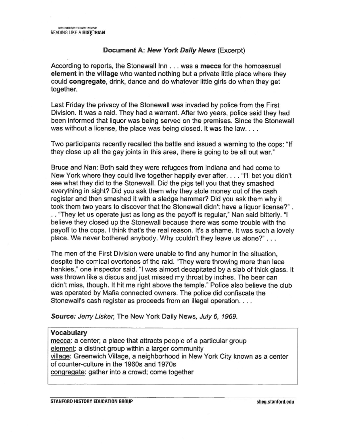 Stonewall Uprising - Studocu