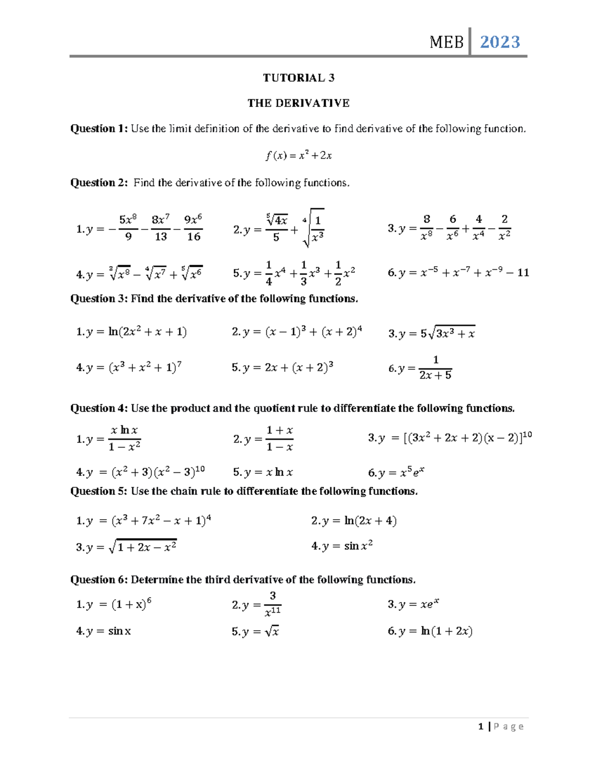 MEB 2023 TUT 3 - học đi, không có đáp án đâu - MEB 2023 1 | P a g e ...