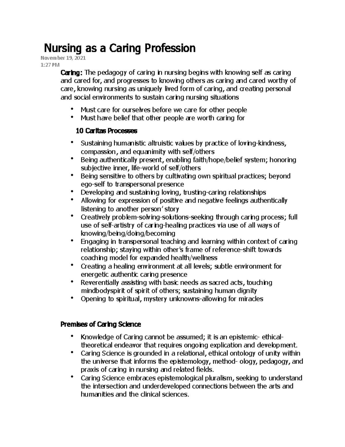 Nursing as a Caring Profession - Nursing as a Caring Profession ...