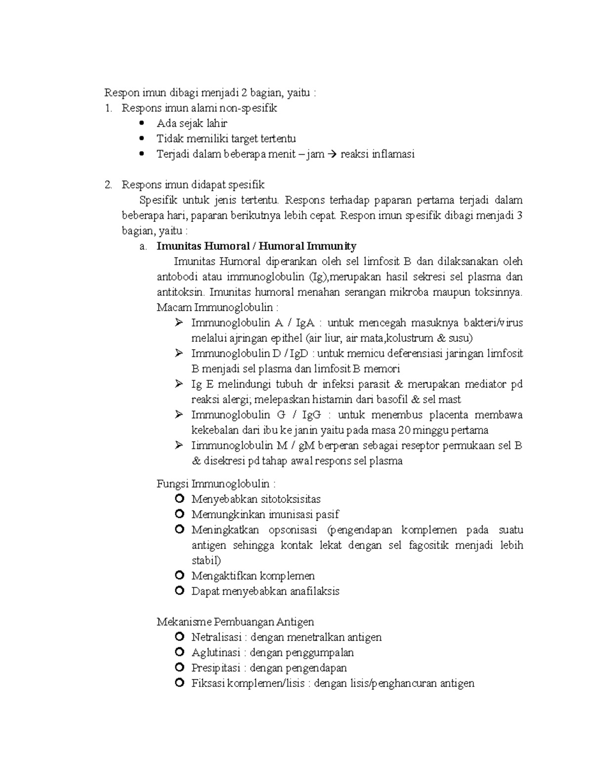 Sistem Imun Part 2 - Respon imun dibagi menjadi 2 bagian, yaitu ...