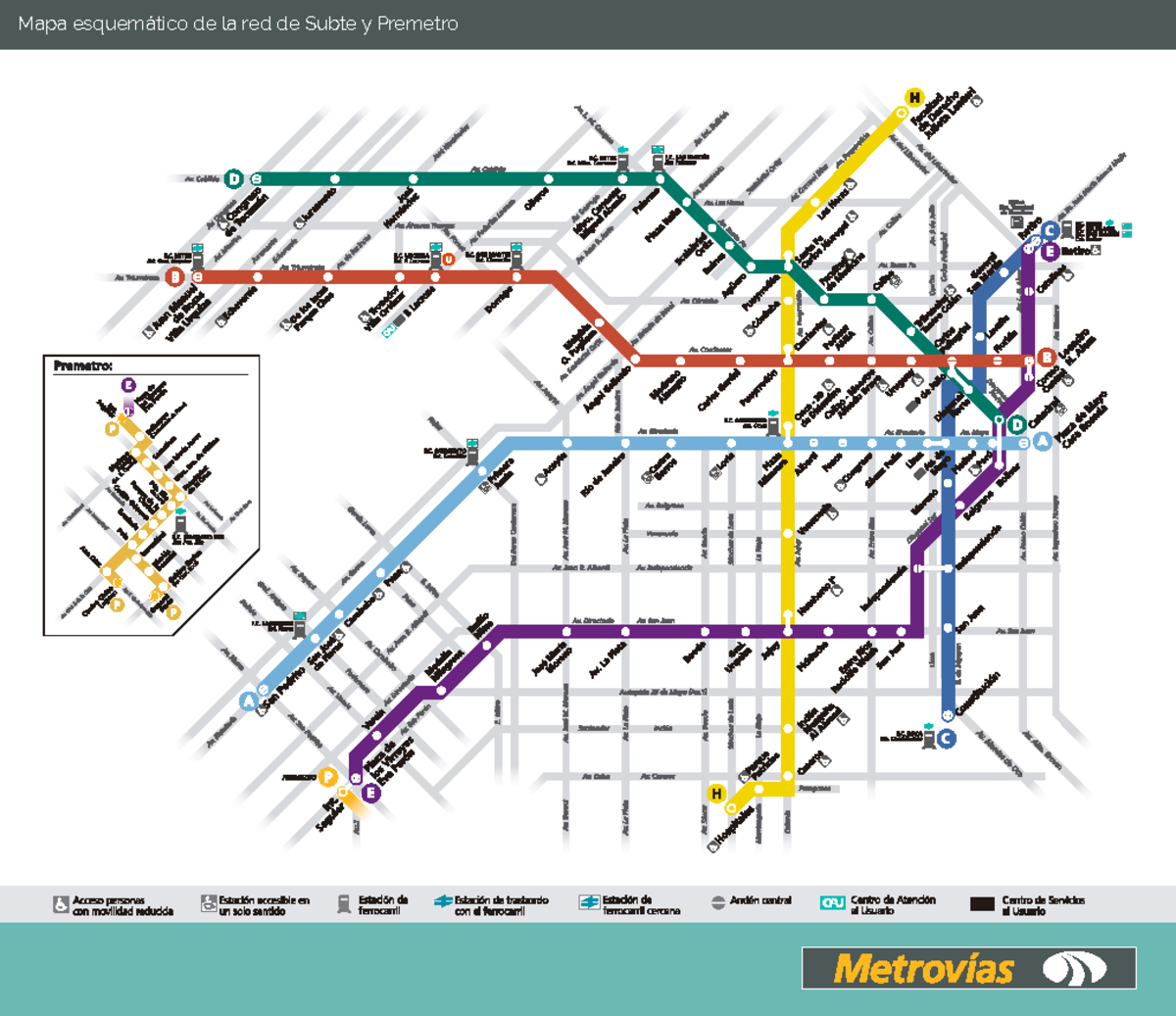 Mapa Subte y premetro Esquemático 2019- 2 - Biologia General - Mapa ...
