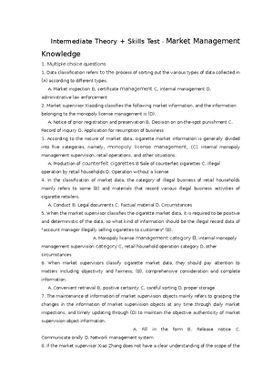 Management review questions - Multiple choice questions 1. To become an ...