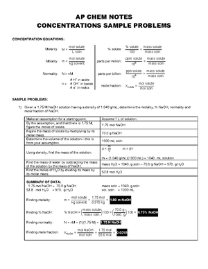 Chem Team Molality Problems #1-10 - Molality Problems #1- Go to ...