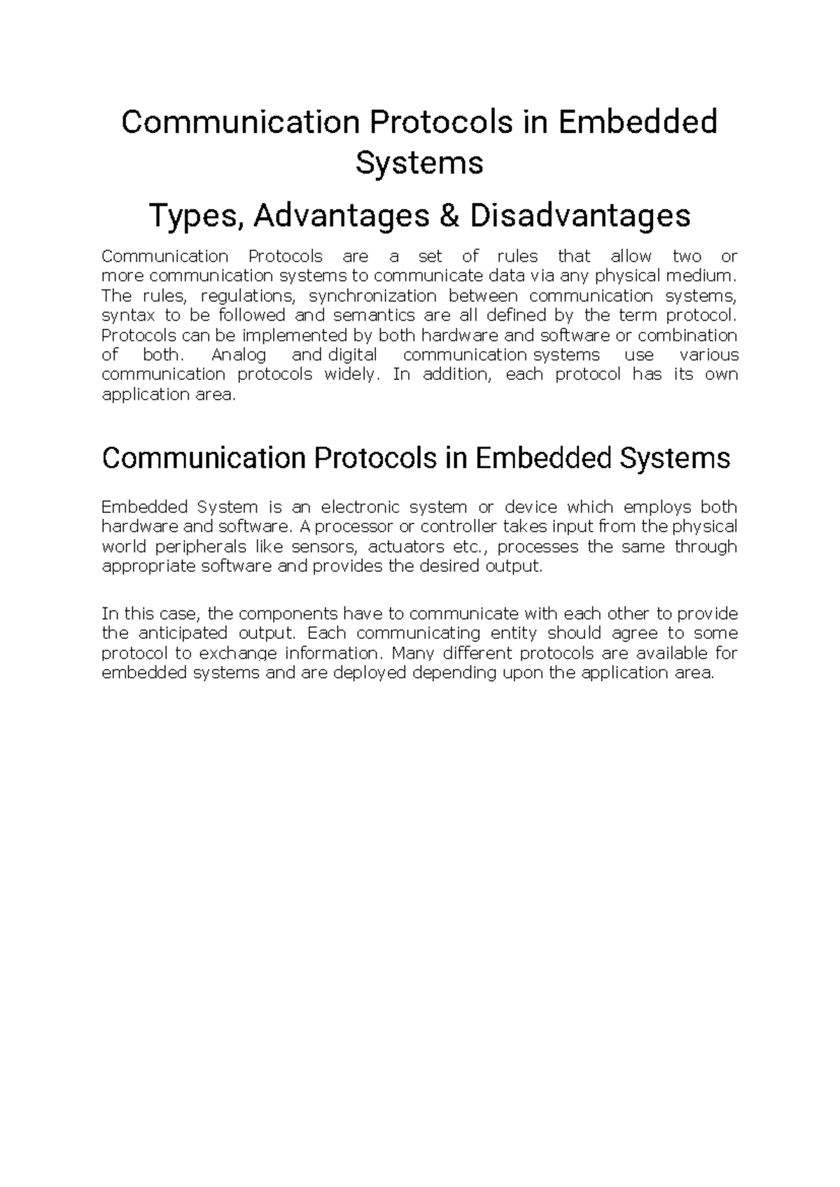 Communication Protocals - The rules, regulations, synchronization ...
