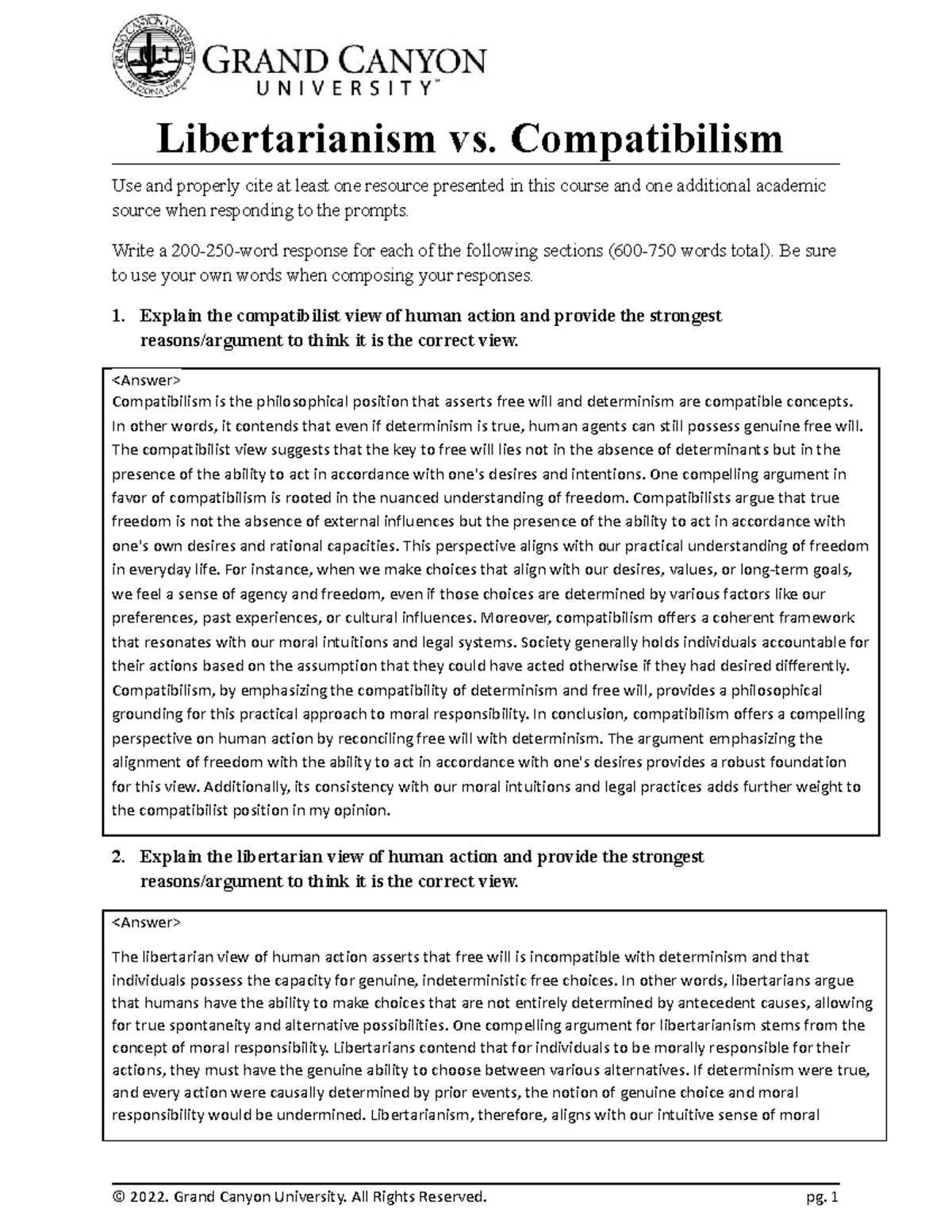 PHI-103-RS-T5Libertarianism Compatibilism Worksheet - Libertarianism vs ...