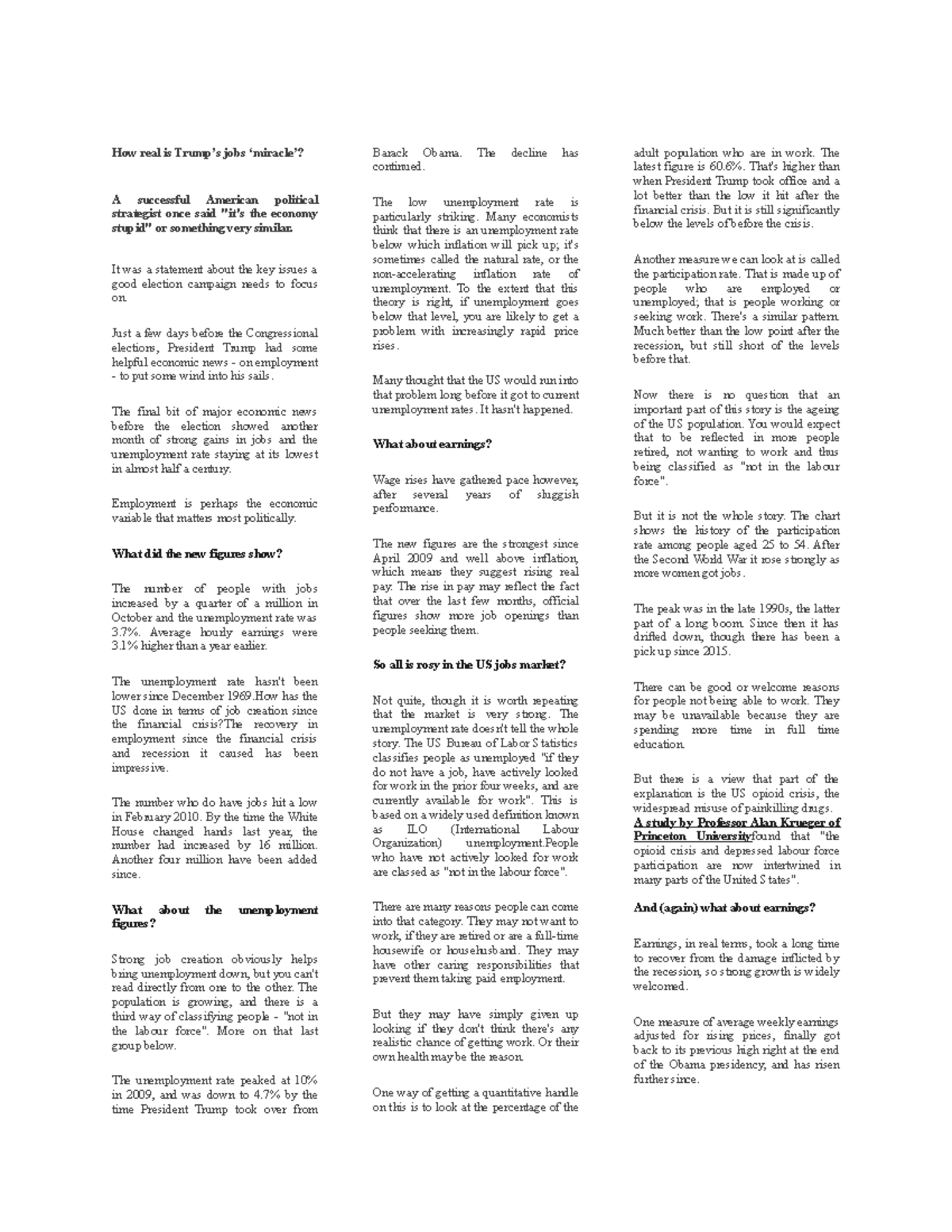 Trumps job miracle newspaper macro project - How real is Trump’s jobs ...