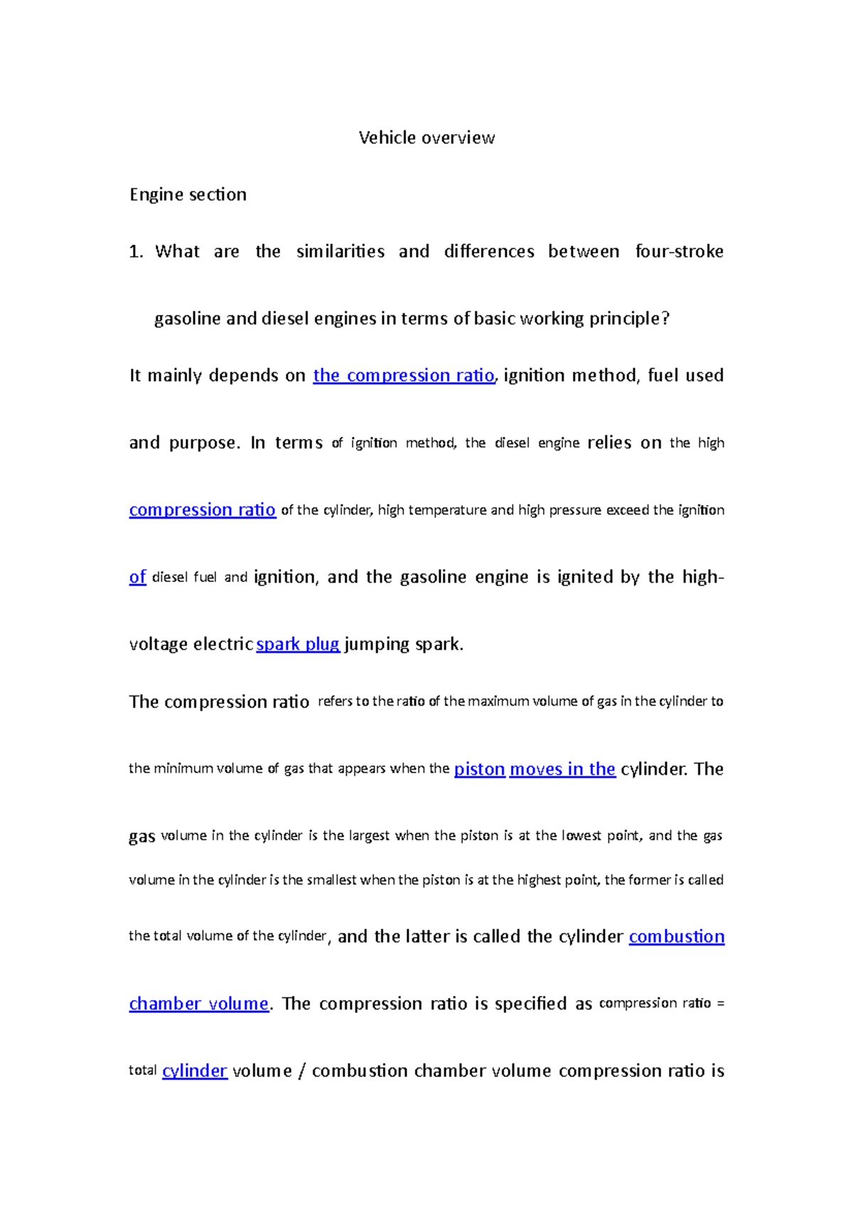 Vehicle overview - Coaching assignments - Vehicle overview Engine ...