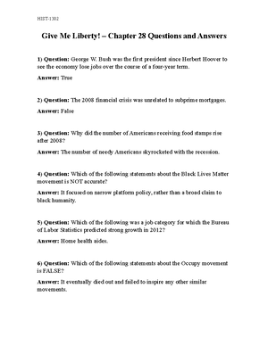Chapter 22 Quiz - Give me liberty! Questions and Answers - HIST- Give ...