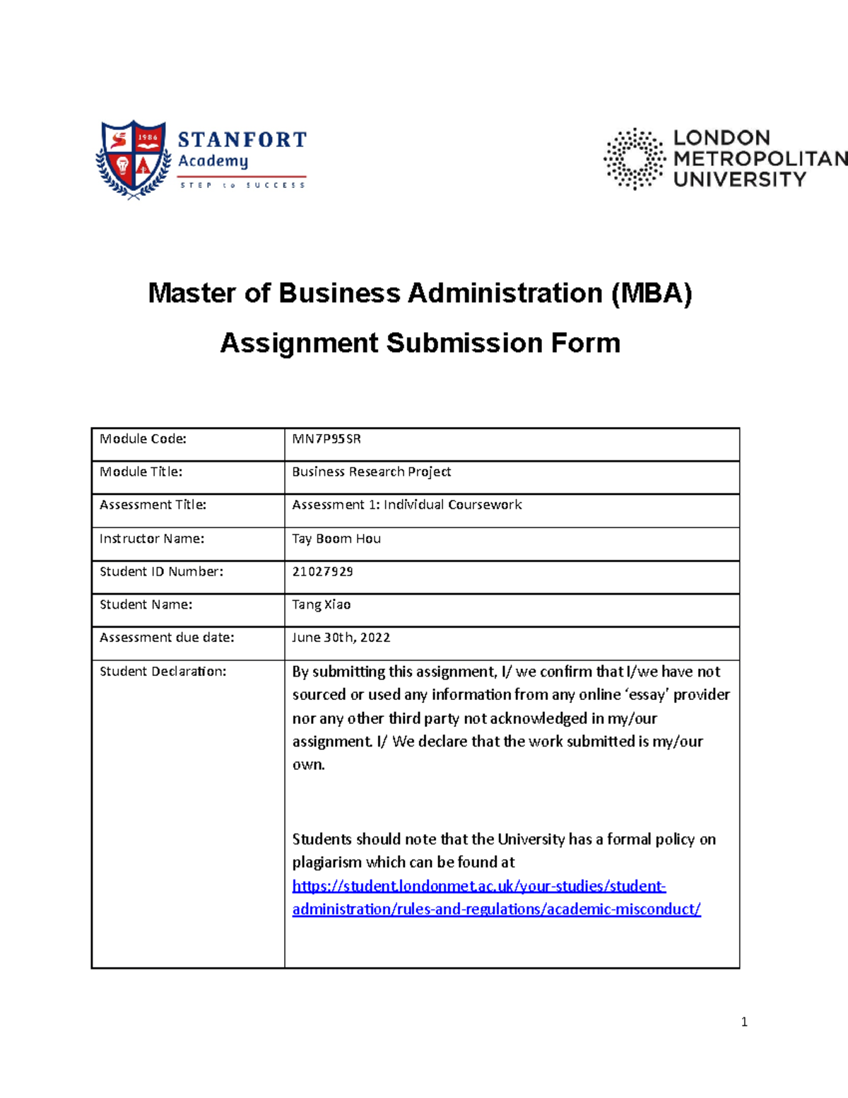 Tx29 Updated - management - Master of Business Administration (MBA ...