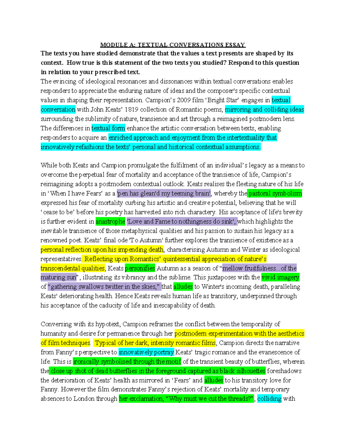 For the children; A mod A - MODULE A: TEXTUAL CONVERSATIONS ESSAY The ...