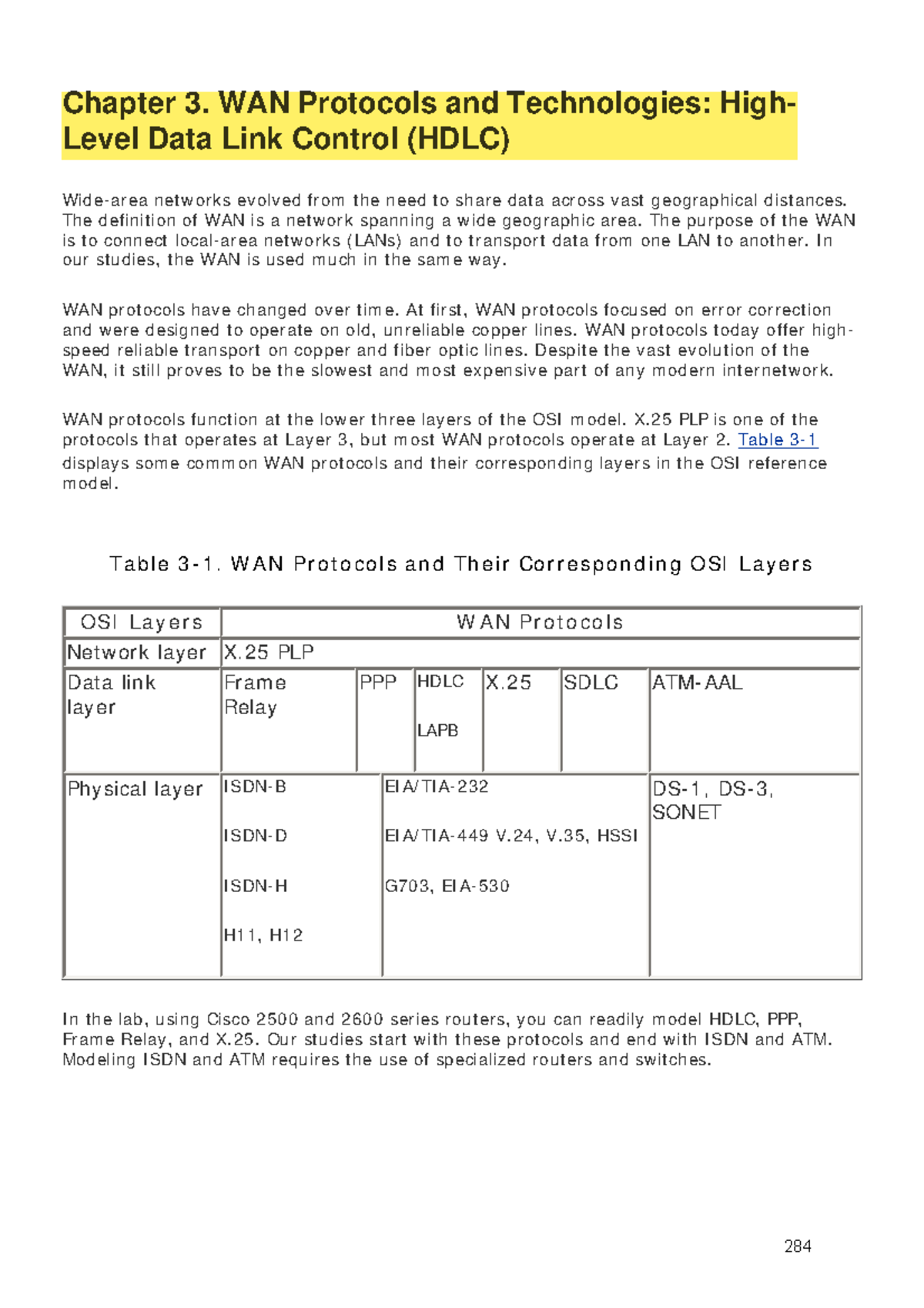 Chapter 3 WAN Protocols and Technologies High-Level Data Link Control ...