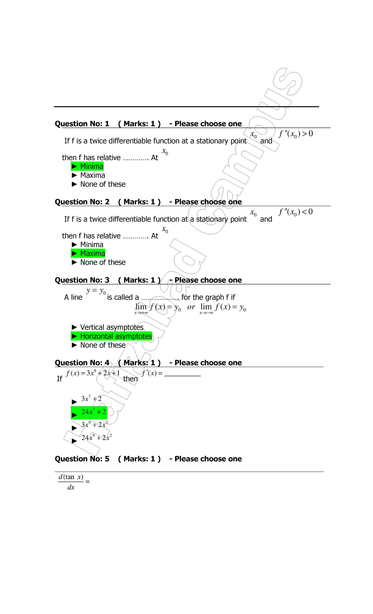 MCQS FILE BY Asfand YARR - ! " # $ % & # $ ' - Studocu