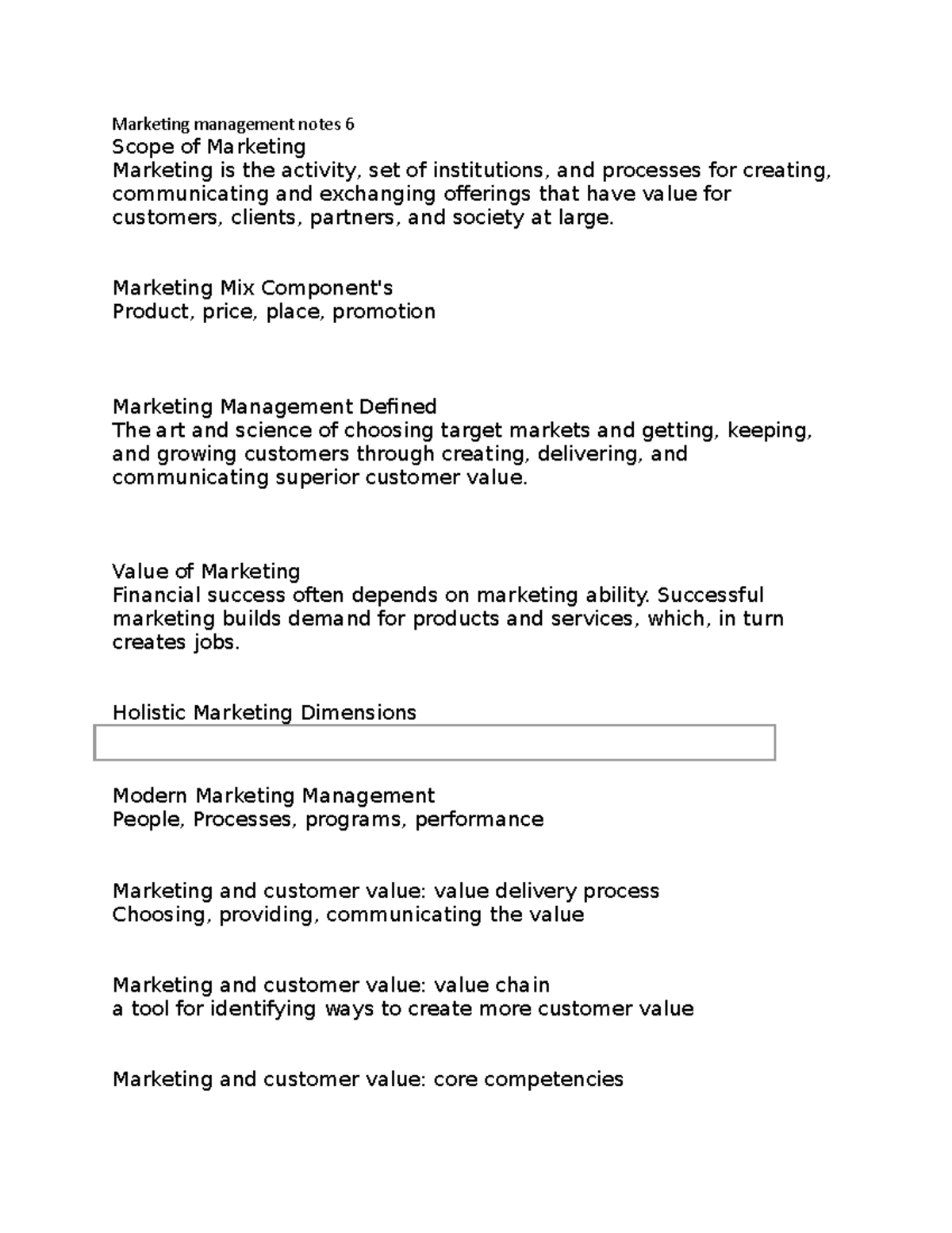 Marketing management notes 6 - Marketing Mix Component's Product, price ...