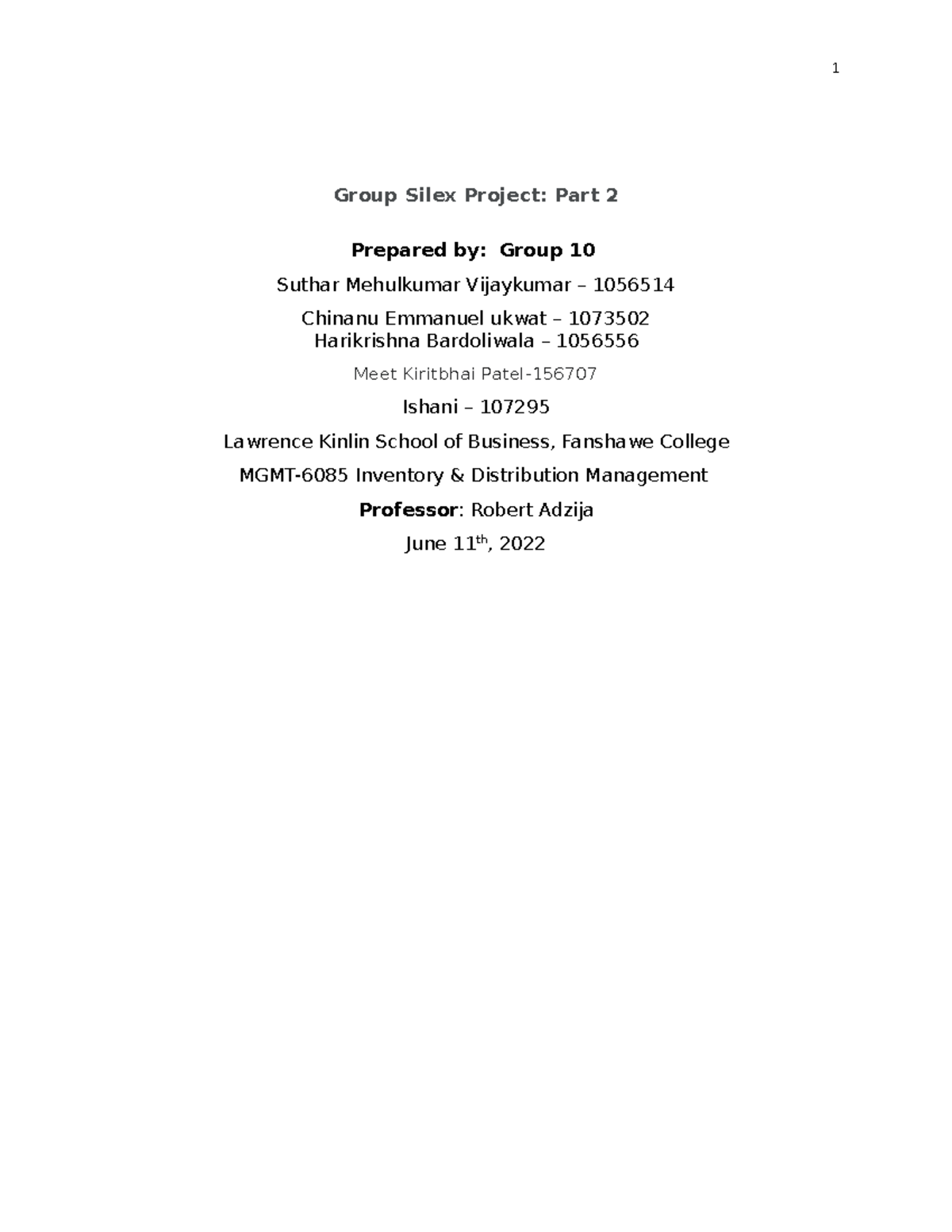 Group Silex Project Part 2 - As we identified that essential tools and parts are left in the ...