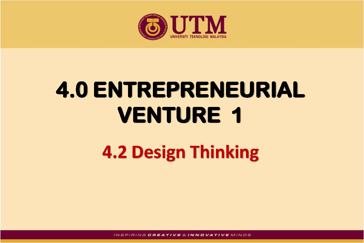 4.1 Entrepreneurial Venture 1 - Design Thinking - Introduction To ...