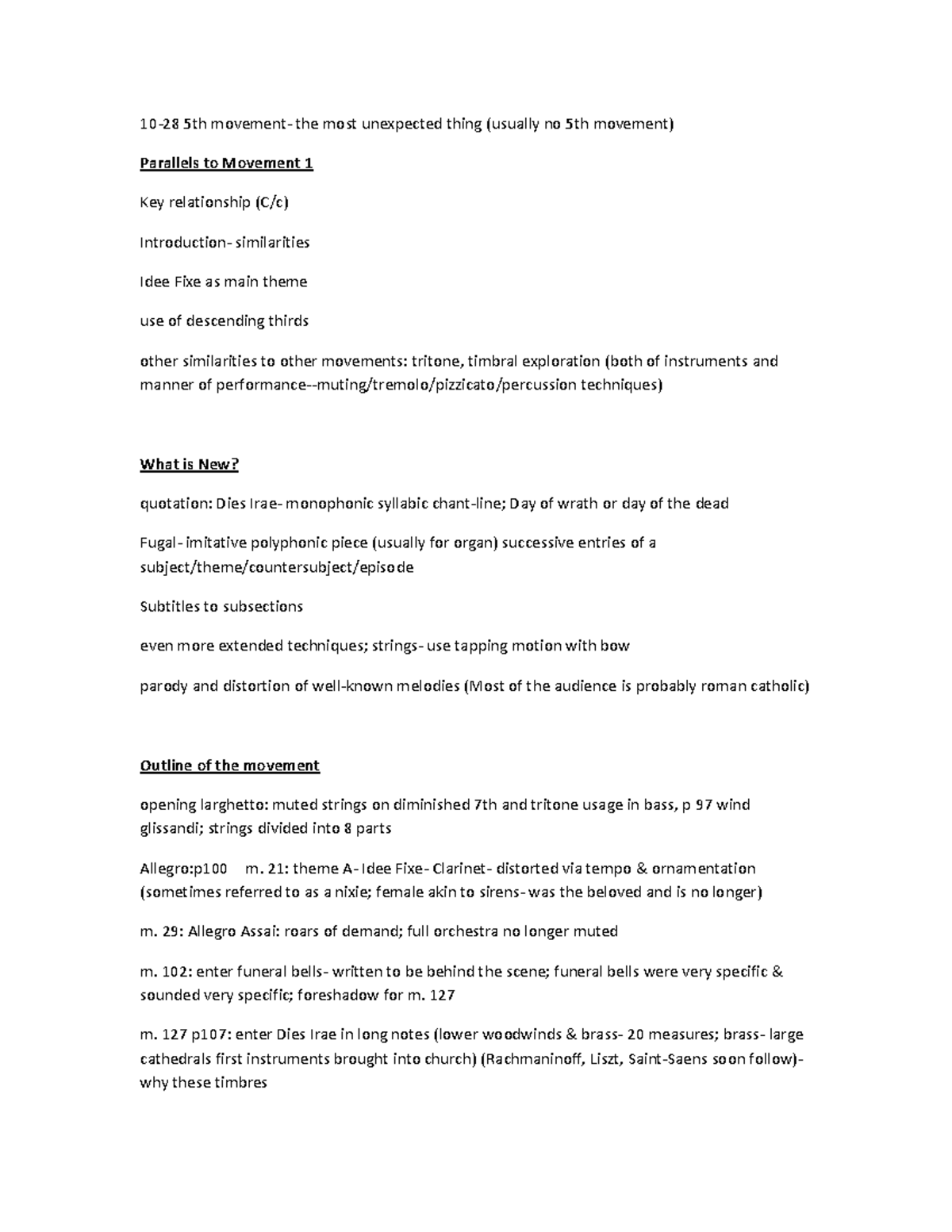 10-28 Fifth Movement - Professor Frazier - 10-28 5th movement- the most ...