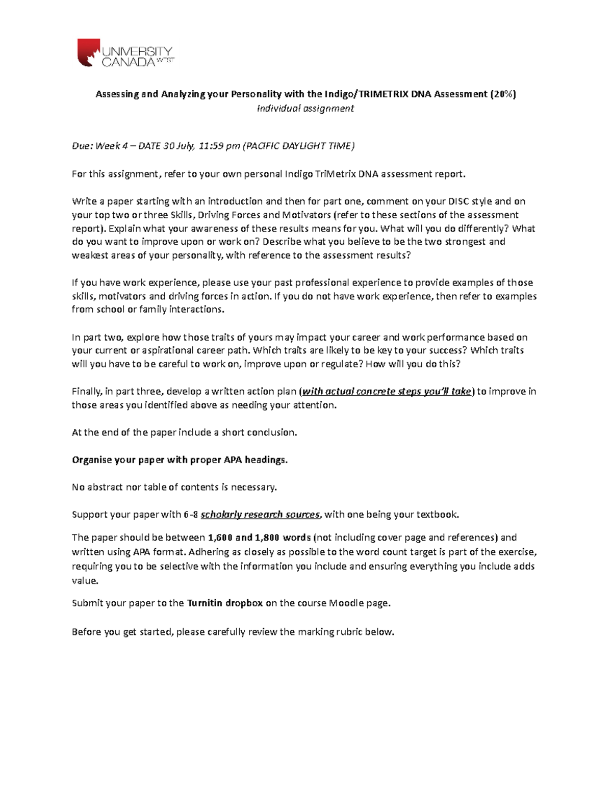 Indigo Assessment 3 - HRMT project - Assessing and Analyzing your ...