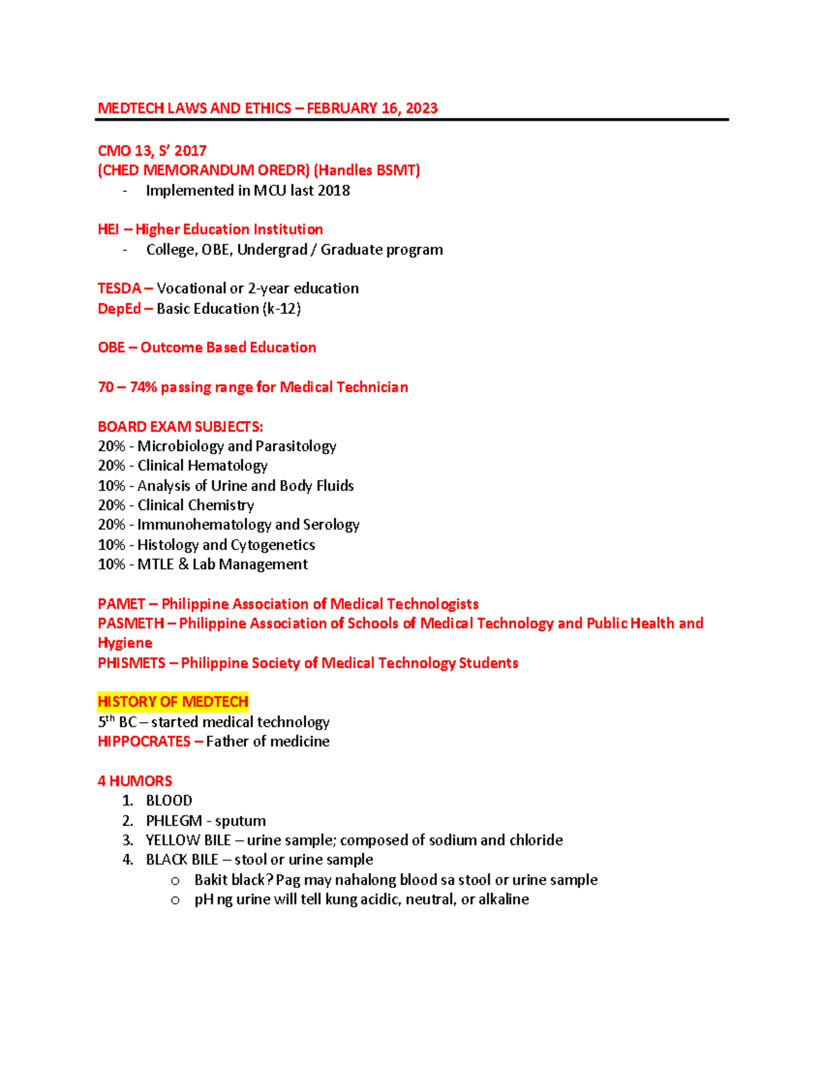 Medtech LAWS AND Ethics 021523 - MEDTECH LAWS AND ETHICS – FEBRUARY 16 ...
