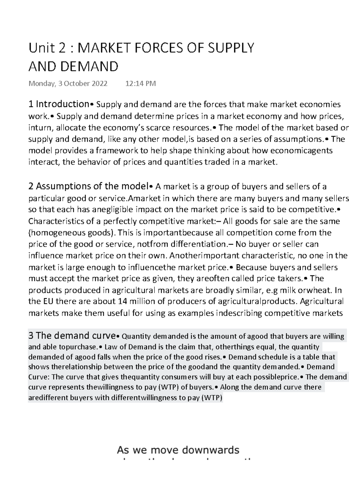 Unit 2 Market Forces OF Supply AND Demand - 1 Introduction• Supply and ...