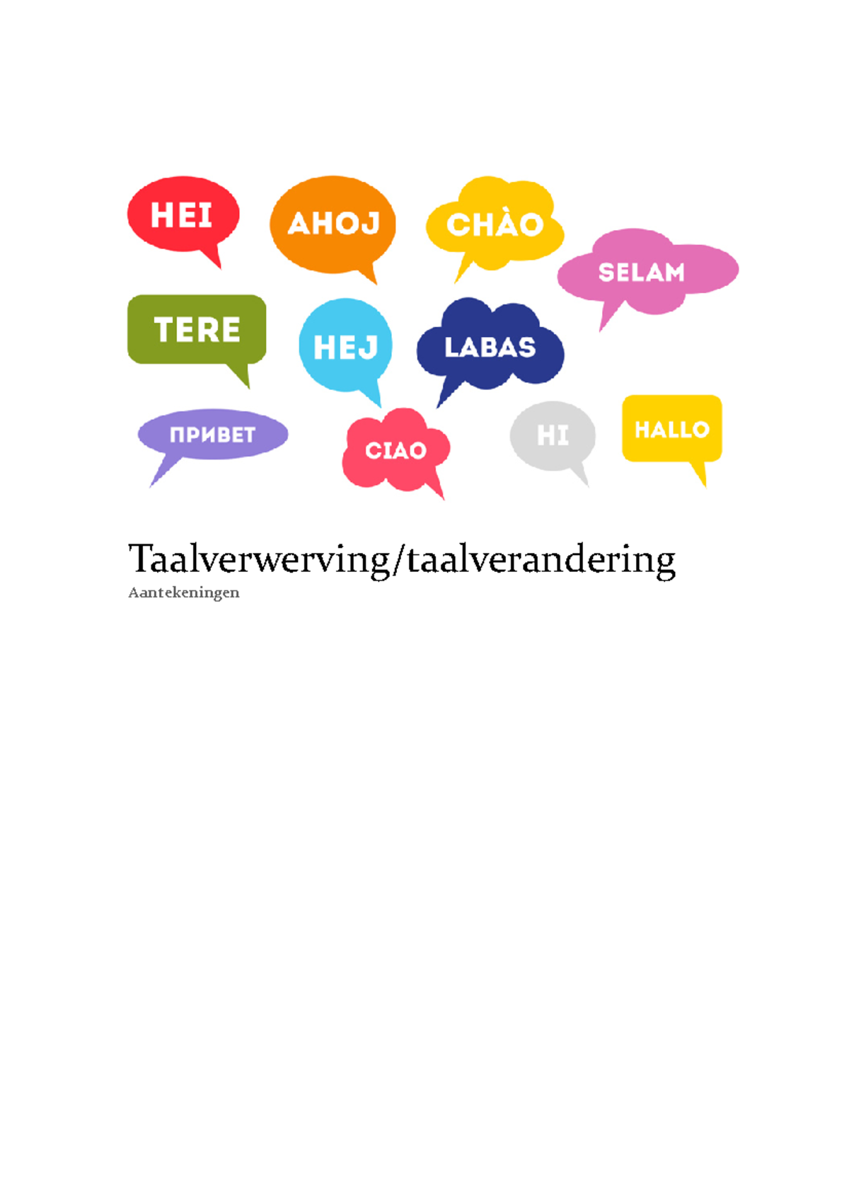 Taalverwerving en taalverandering - Taalverwerving/taalverandering ...