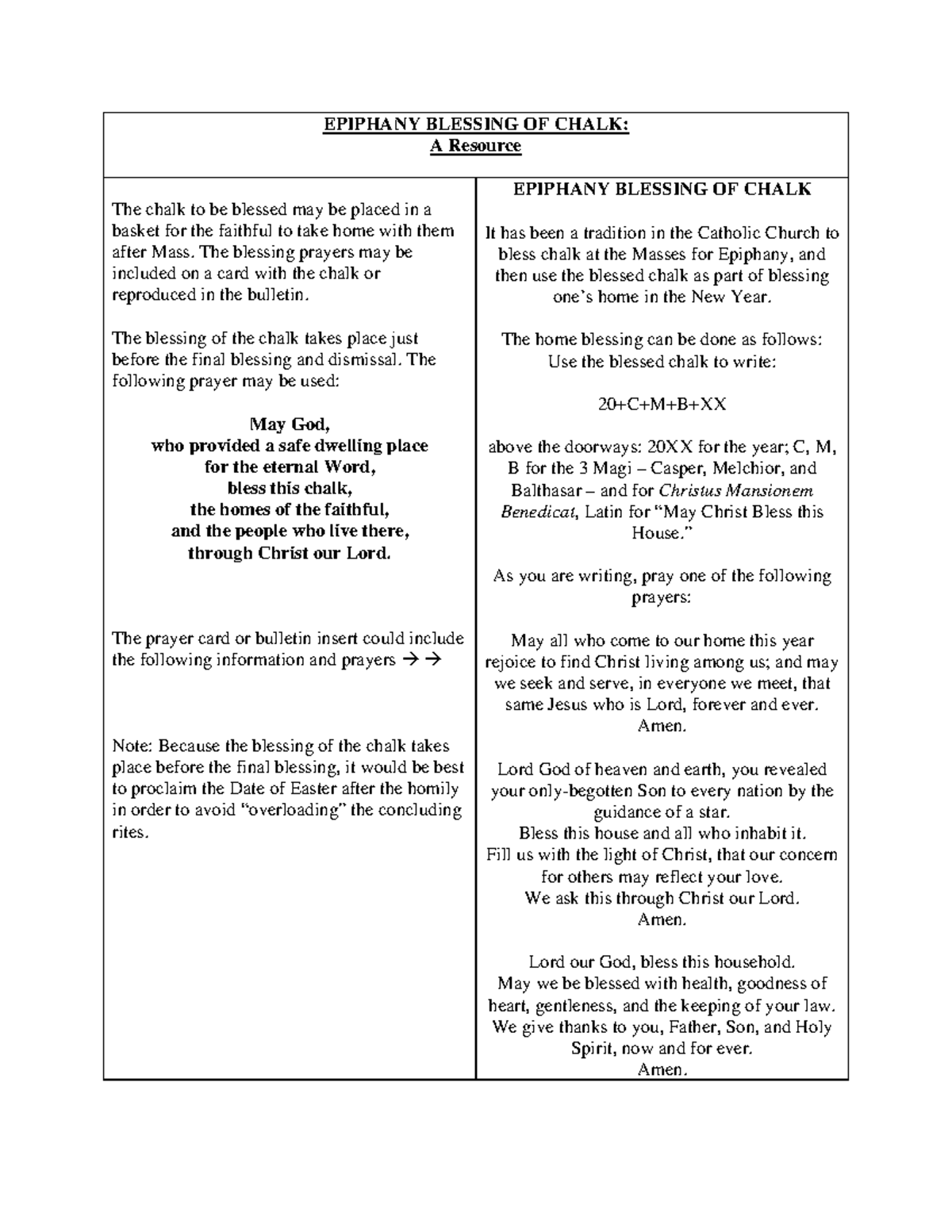 Lit Epiphany Chalk Blessing - EPIPHANY BLESSING OF CHALK: A Resource ...
