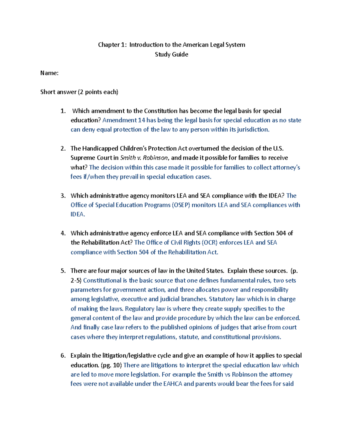 Chapter 1 - Lecture notes 1 - Chapter 1: Introduction to the American ...