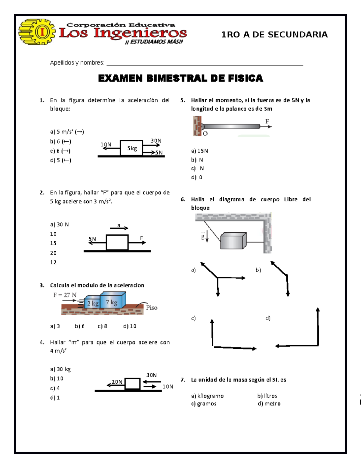 1ro A fisica - fgfgh - Apellidos y nombres: - Studocu