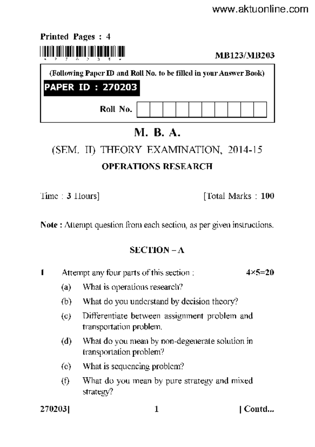 QTM (2014-2015 ) - These are previous question paper that a student can ...