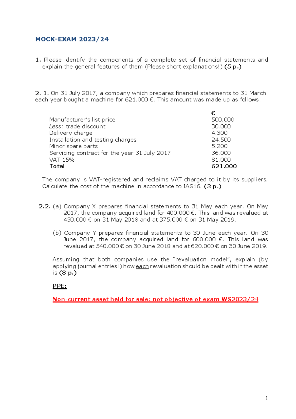 Mock exam 202324 - practice - MOCK-EXAM 202 3 /2 4 Please identify the ...