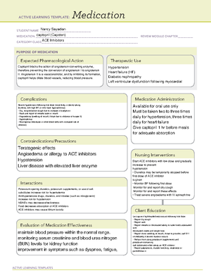 Atorvastatin - ATI Meds for cardio - ACTIVE LEARNING TEMPLATES ...