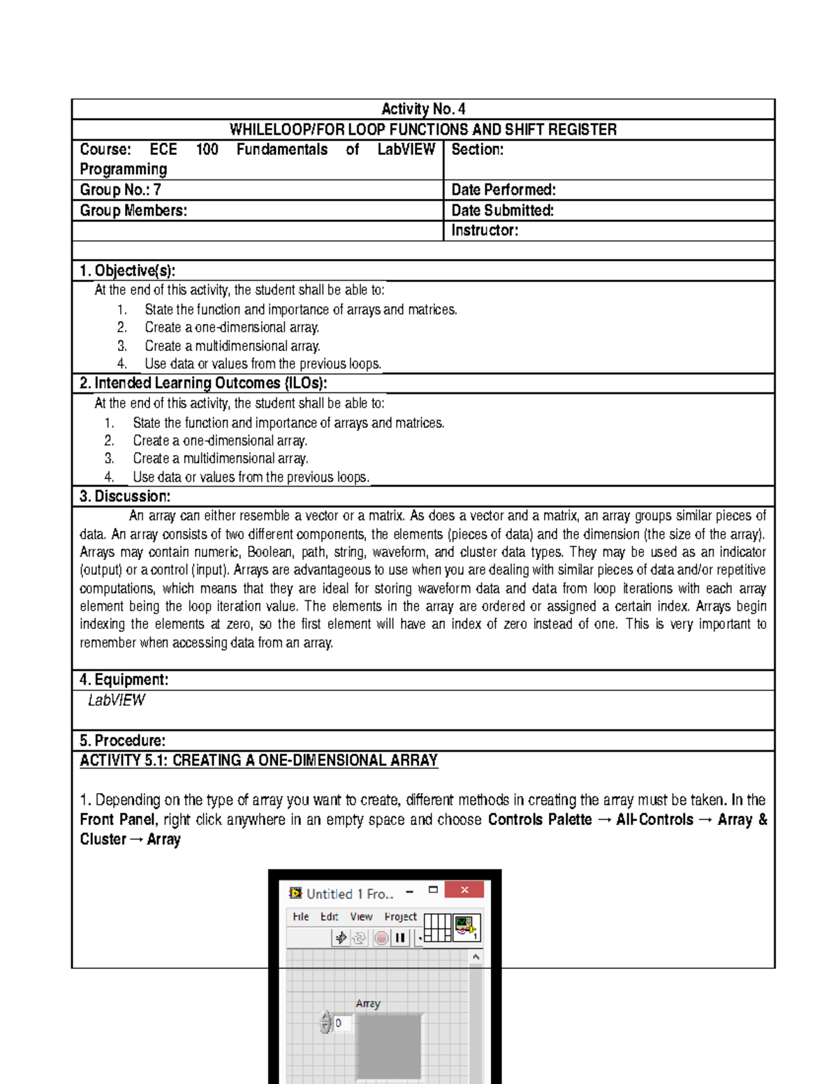 Group 7 Sa 5 Whileloopfor Loop Functions And Shift Register Fundamentals Of Labview